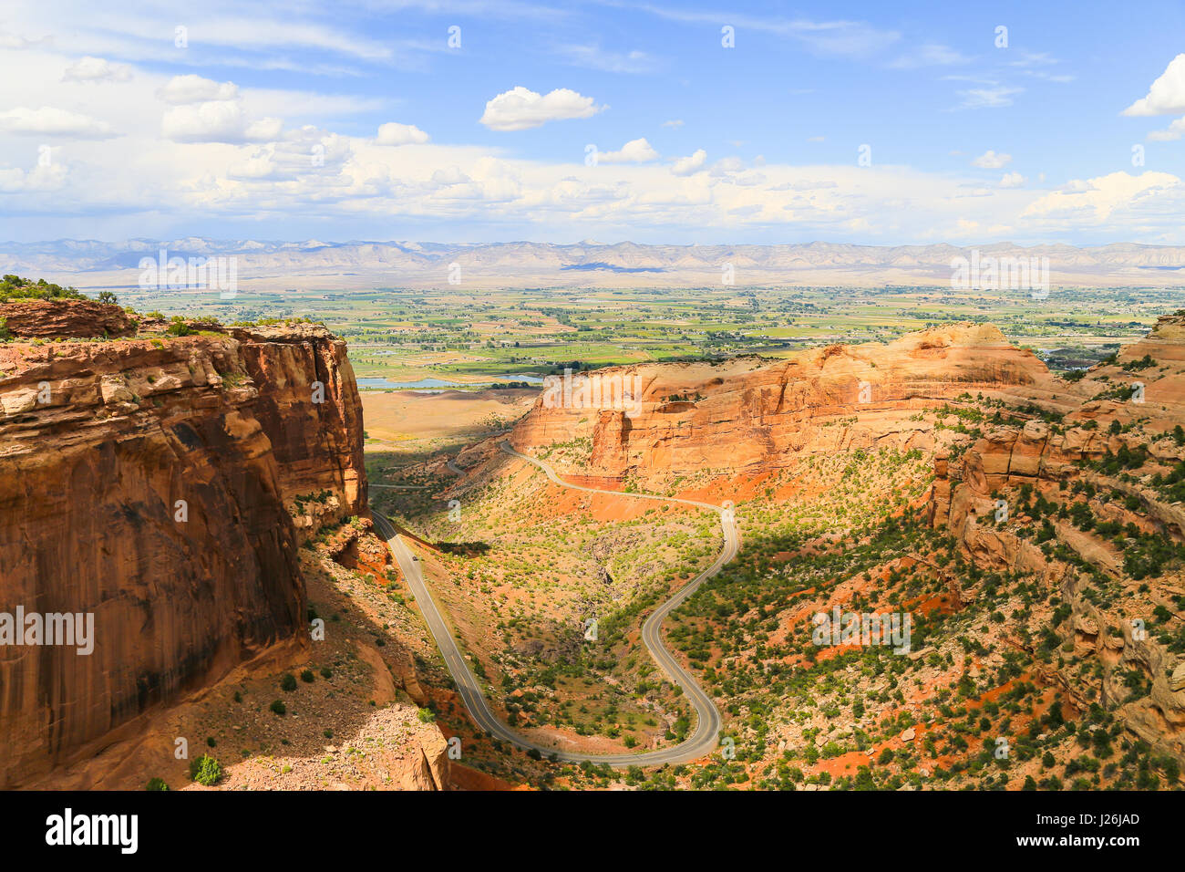 The Rim Rock Drive winding through Fruita Canyon in the Colorado ...