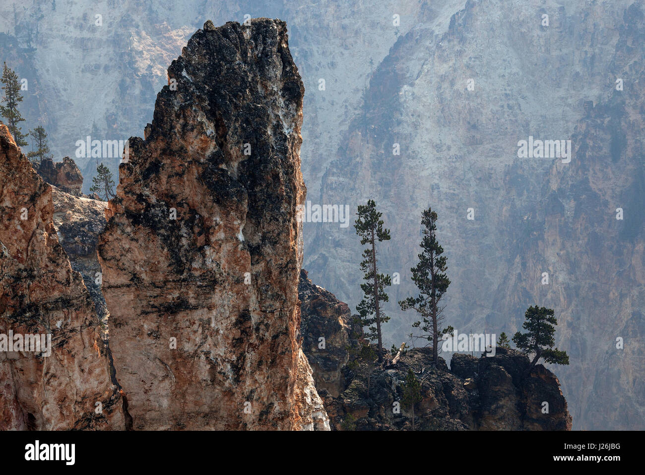 Rock formations in the Grand Canyon of the Yellowstone, Yellowstone ...