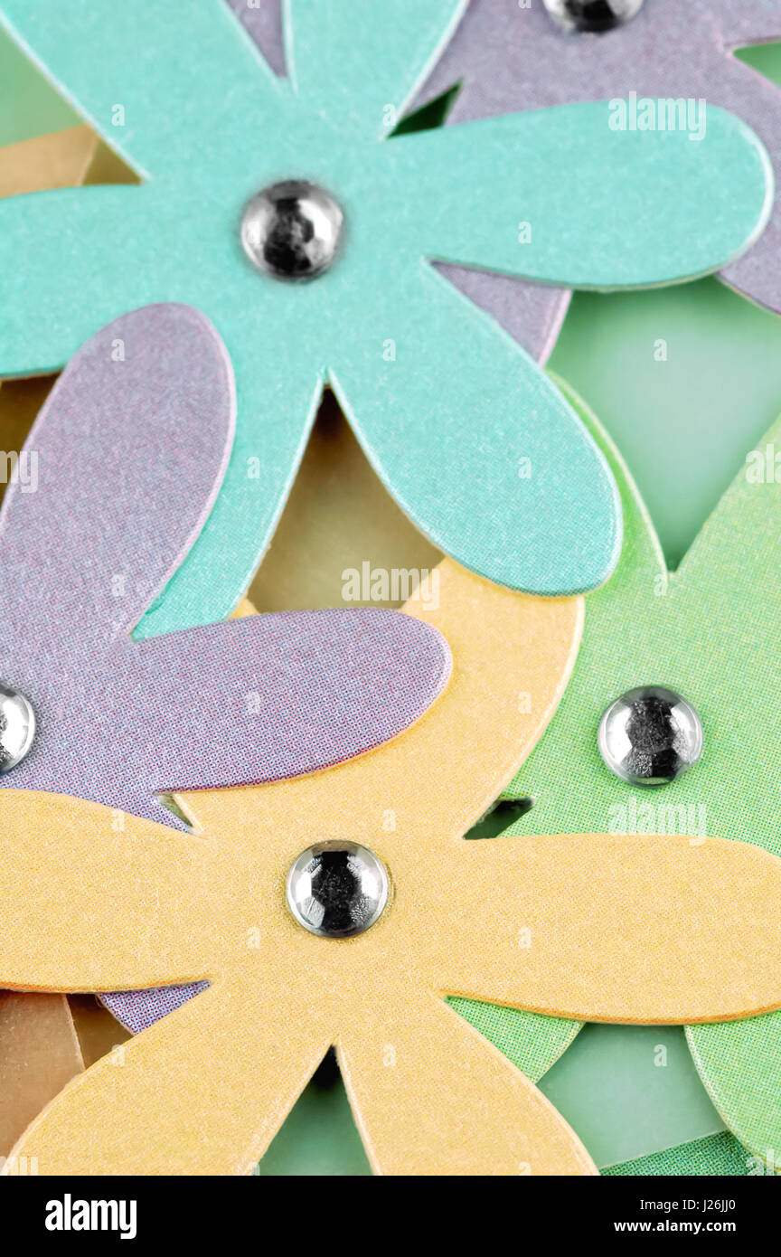 closeup of colorful cardboard flower patterns Stock Photo - Alamy