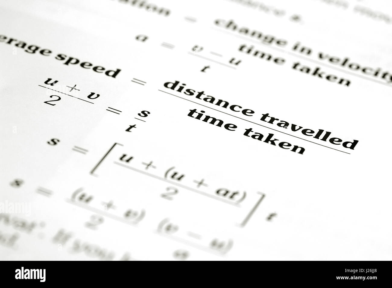 Math Equation Calculating Average Speed Of Distance Over Time Stock
