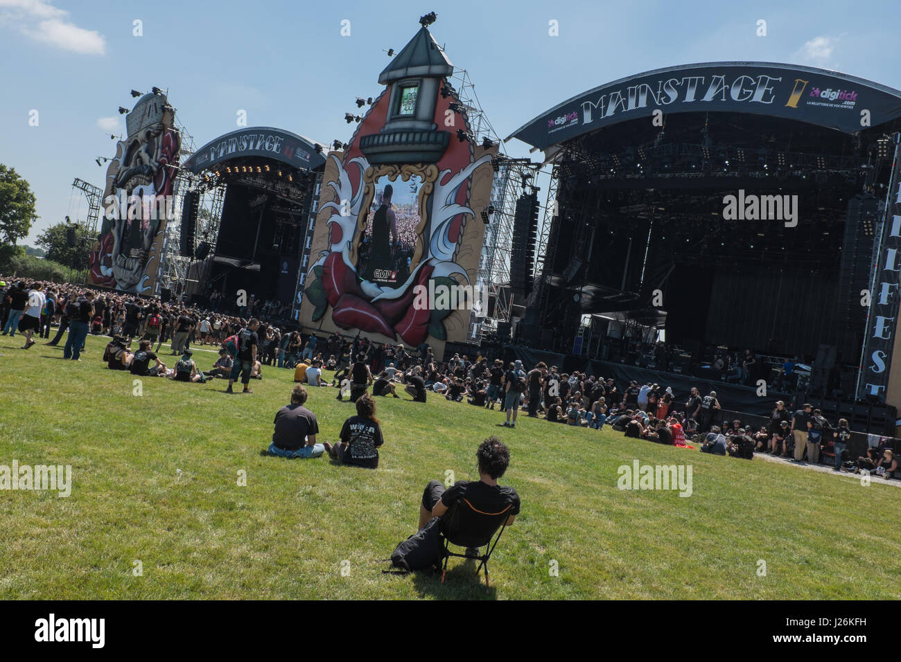 Heavy metal fans attend the Hellfest heavy metal and hard rock music ...