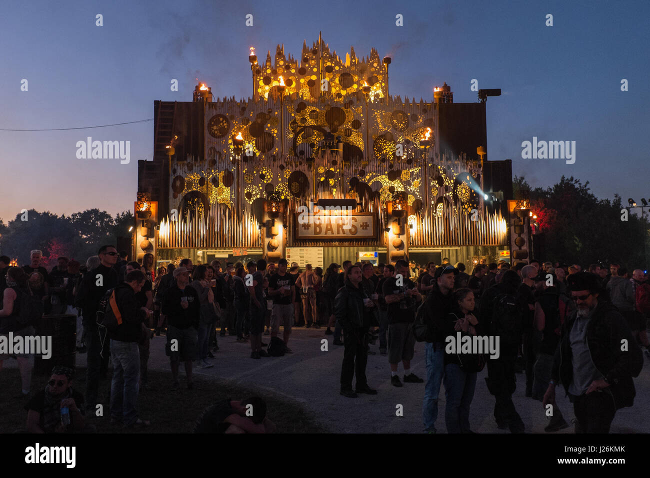 Heavy metal fans attend the Hellfest heavy metal and hard rock music ...