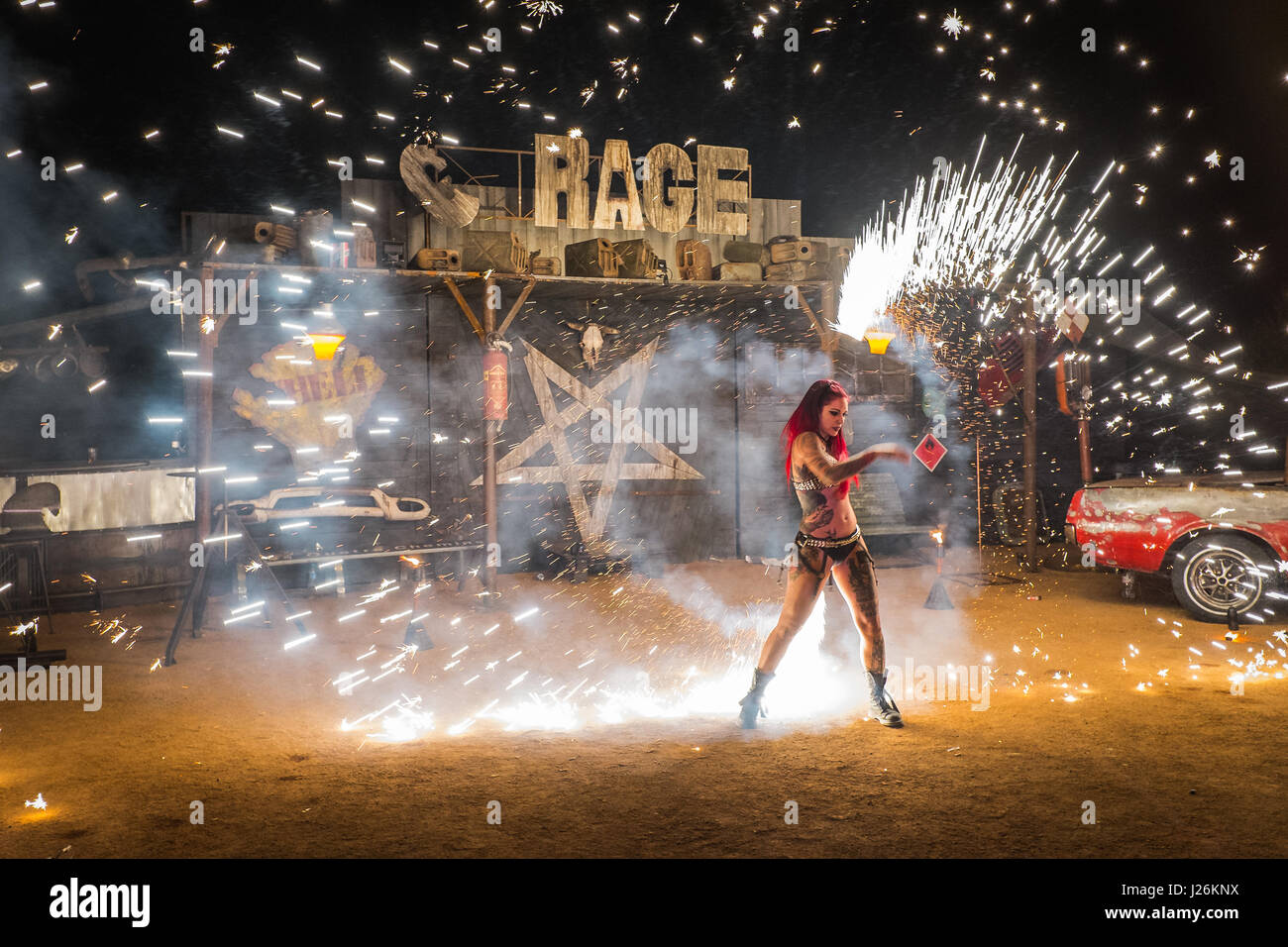 Heavy metal fans attend the Hellfest heavy metal and hard rock music ...