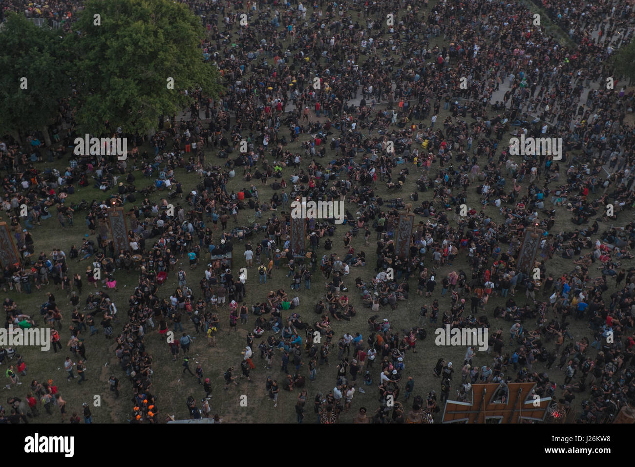 Heavy metal fans attend the Hellfest heavy metal and hard rock music ...