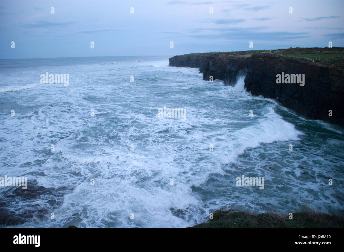 Heavy sea at beach in Galicia Stock Photo - Alamy