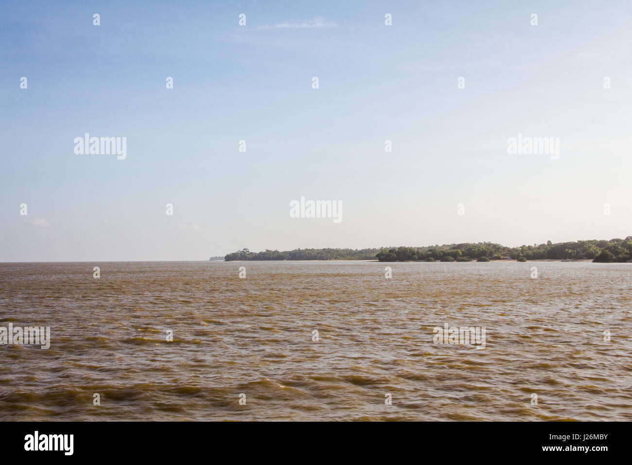 Sailing through the endless Amazon river side, in Amazonia, Brazil ...