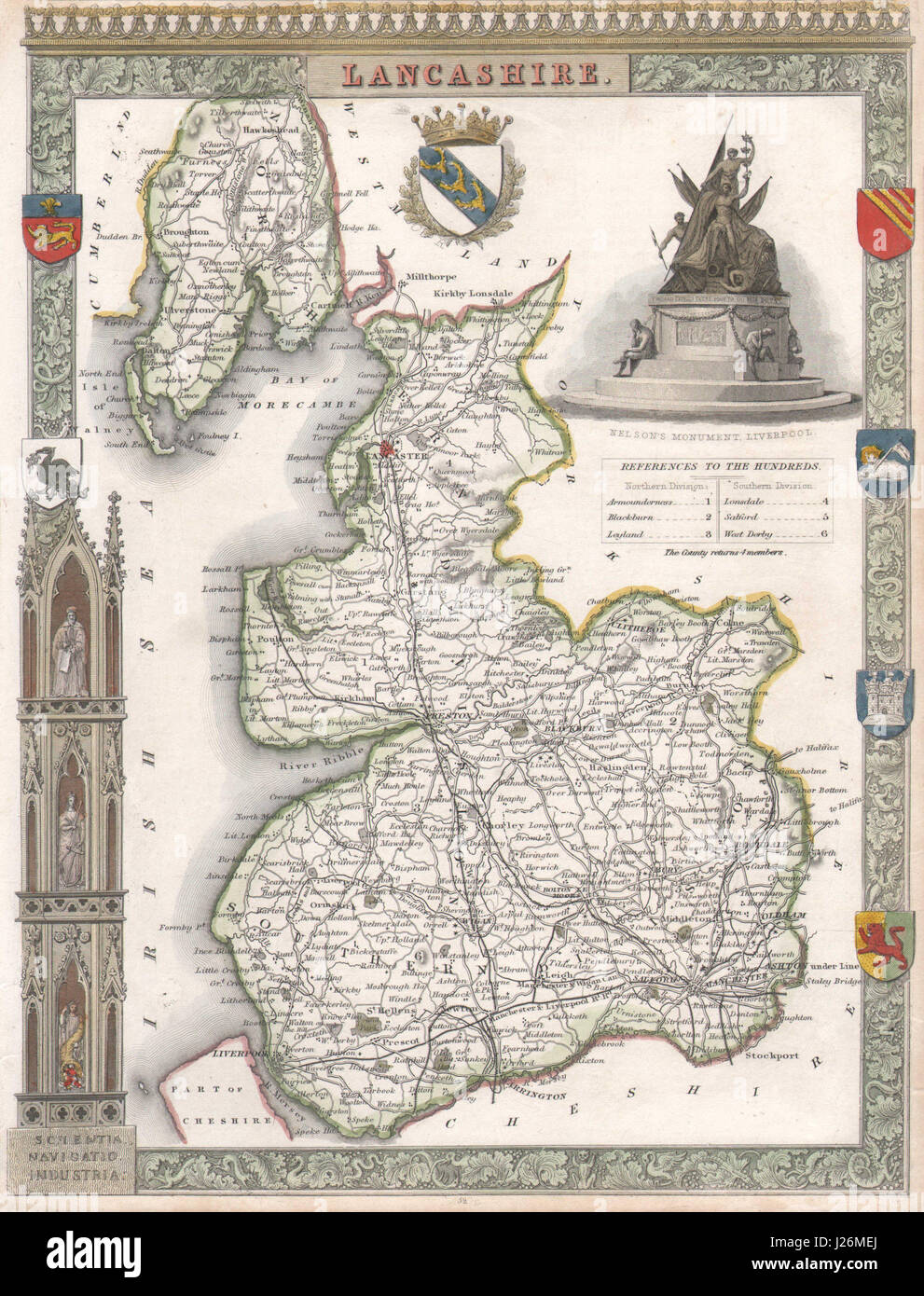 Lancashire map 19th century hi-res stock photography and images - Alamy