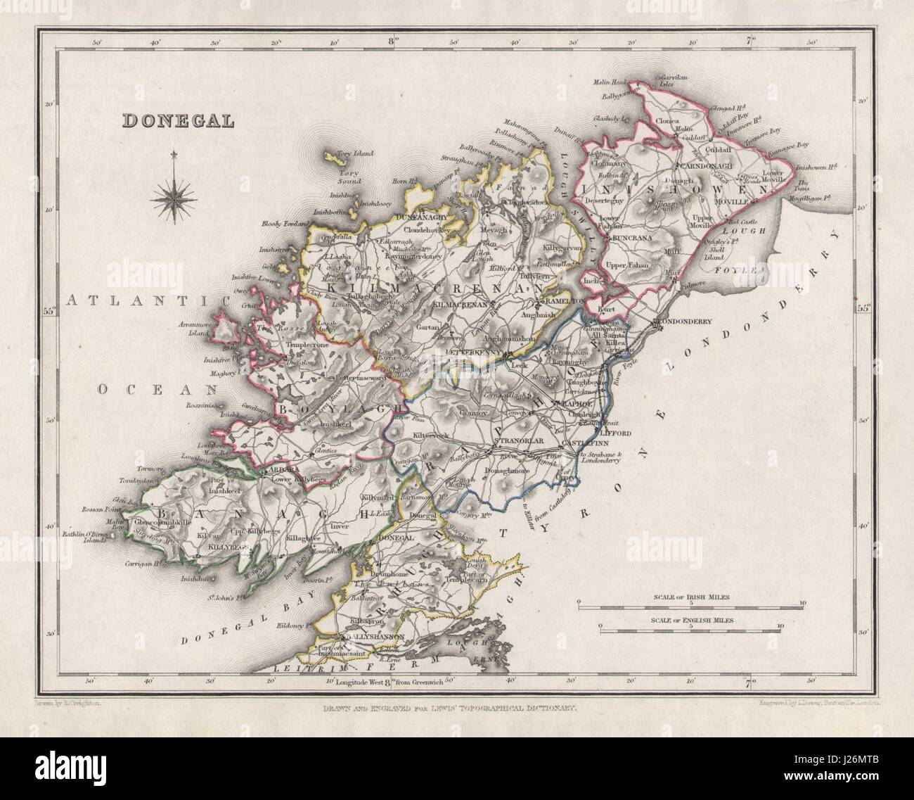 County donegal map hi-res stock photography and images - Alamy