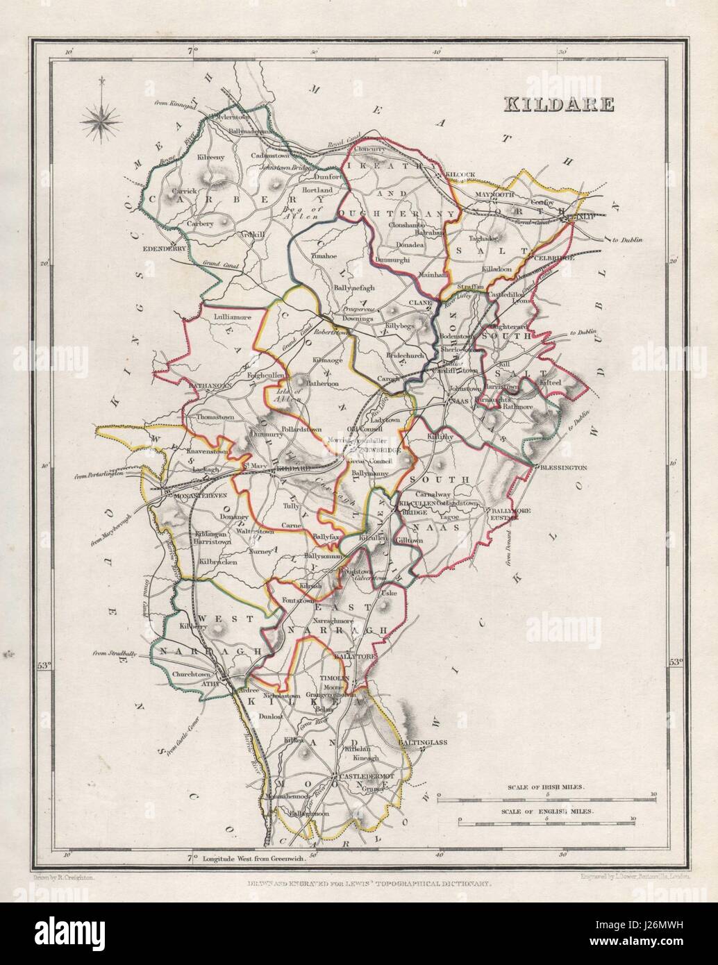 COUNTY KILDARE antique map for LEWIS by CREIGHTON & DOWER. Ireland 1846 ...