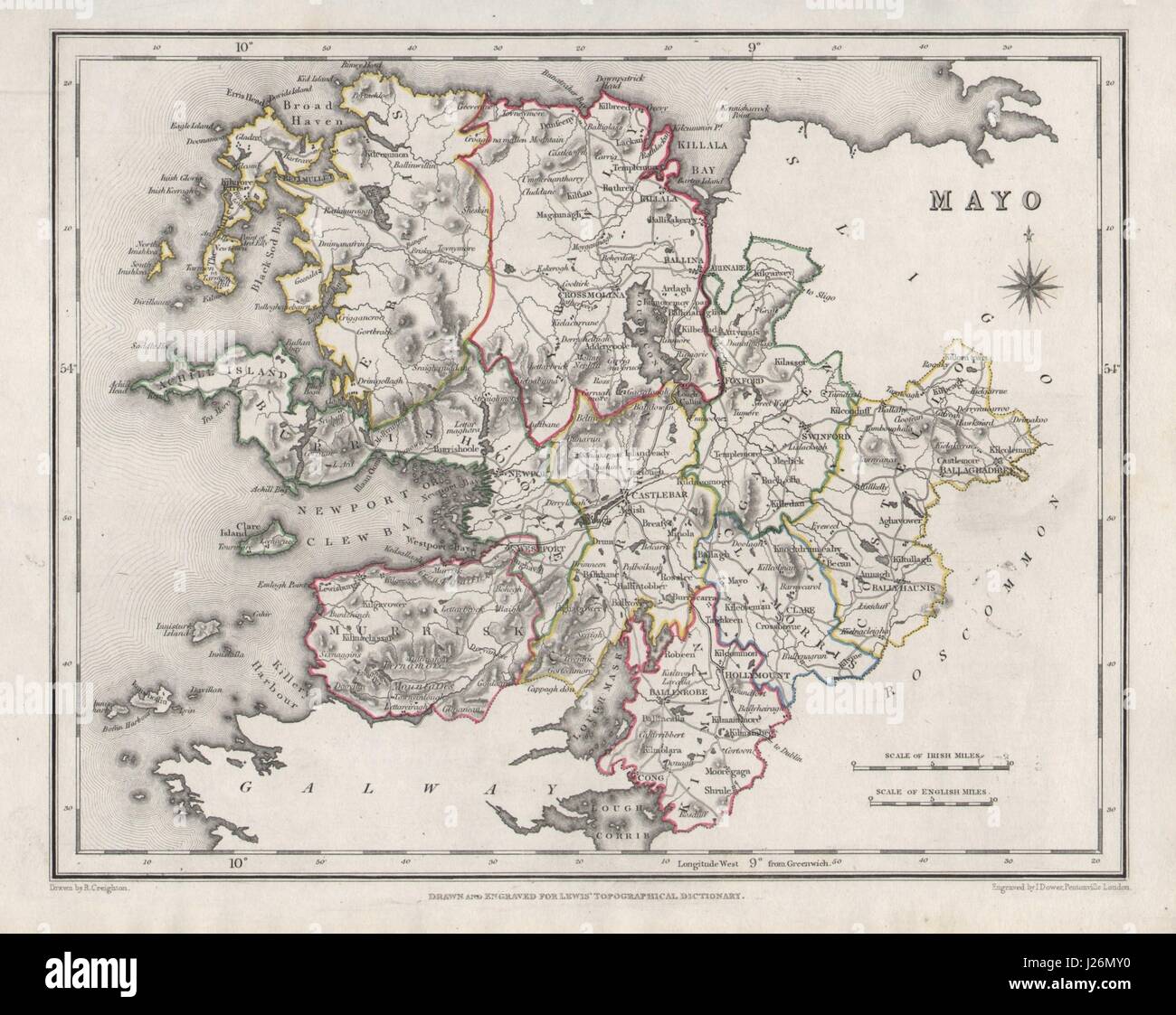 County mayo antique county map hi-res stock photography and images - Alamy
