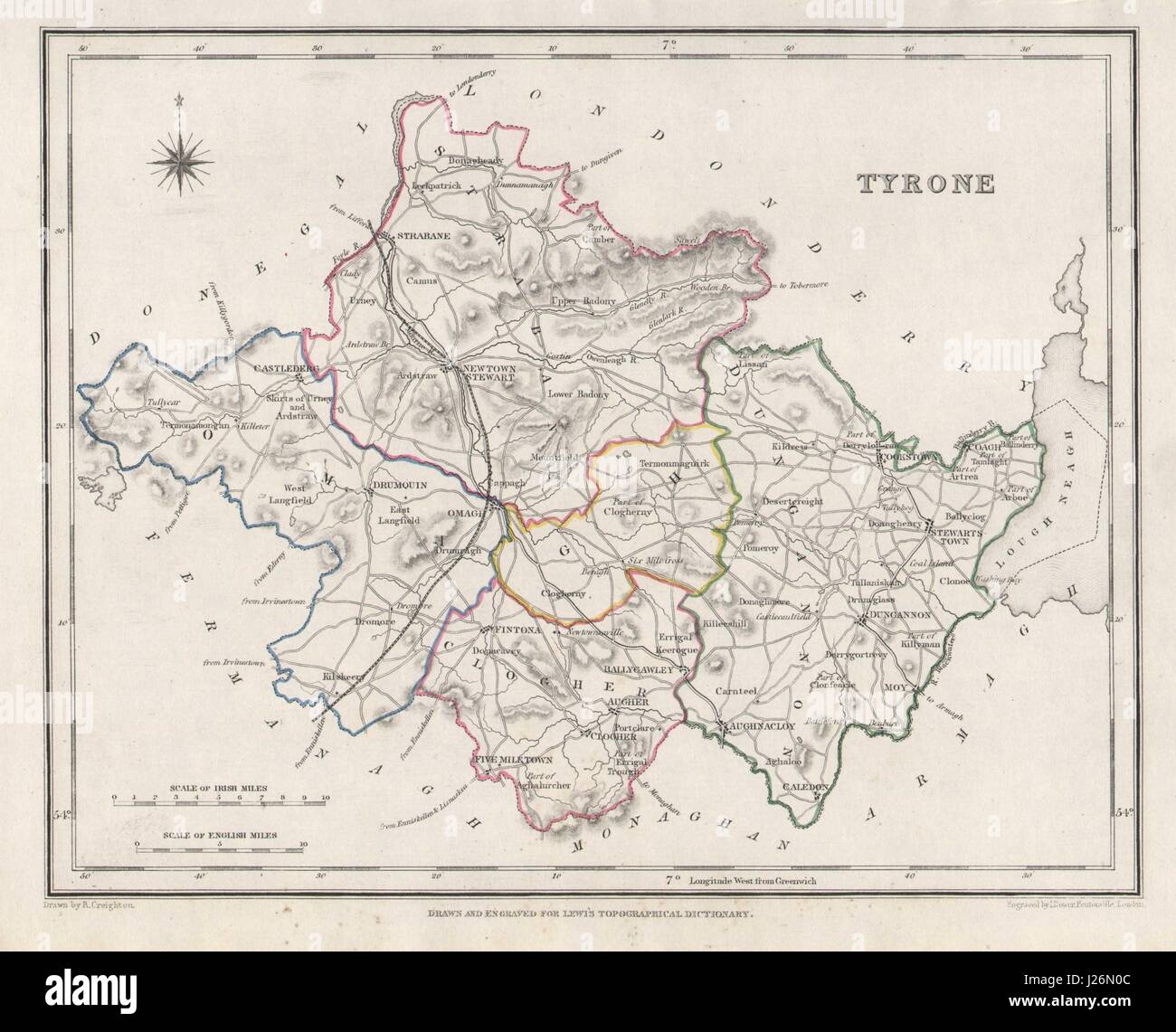 Antique county map tyrone hi-res stock photography and images - Alamy