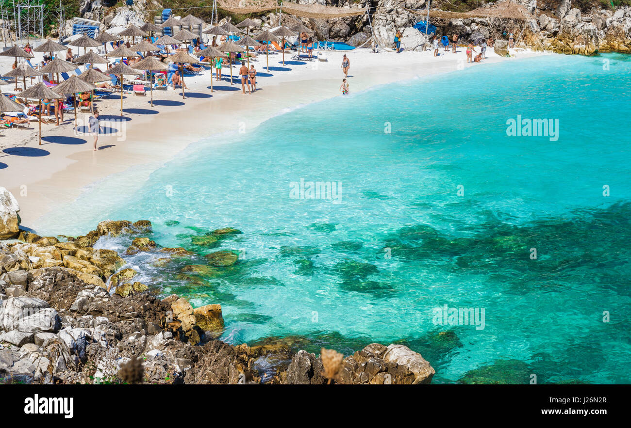 Greece, Thassos - September 21: Beautiful Marble beach also known as ...