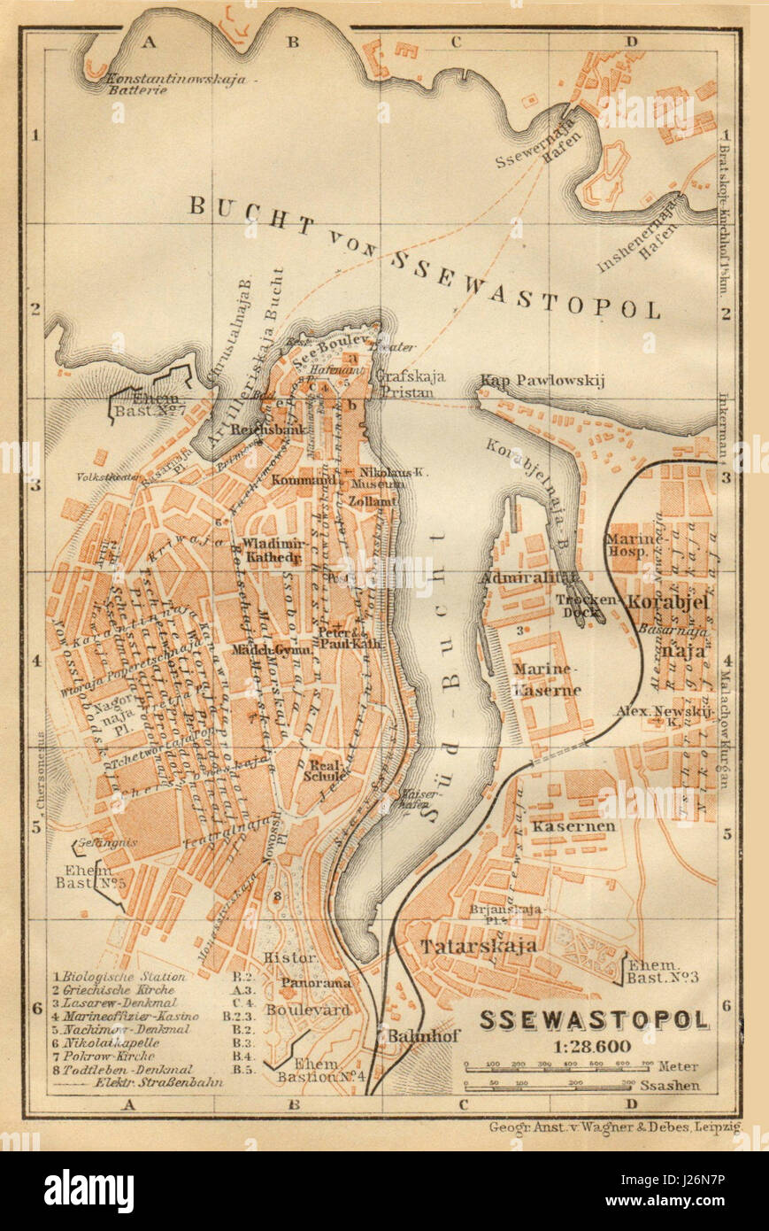 Sevastopol/Sebastopol town/city plan. Ukraine. Ssewastopol. BAEDEKER ...