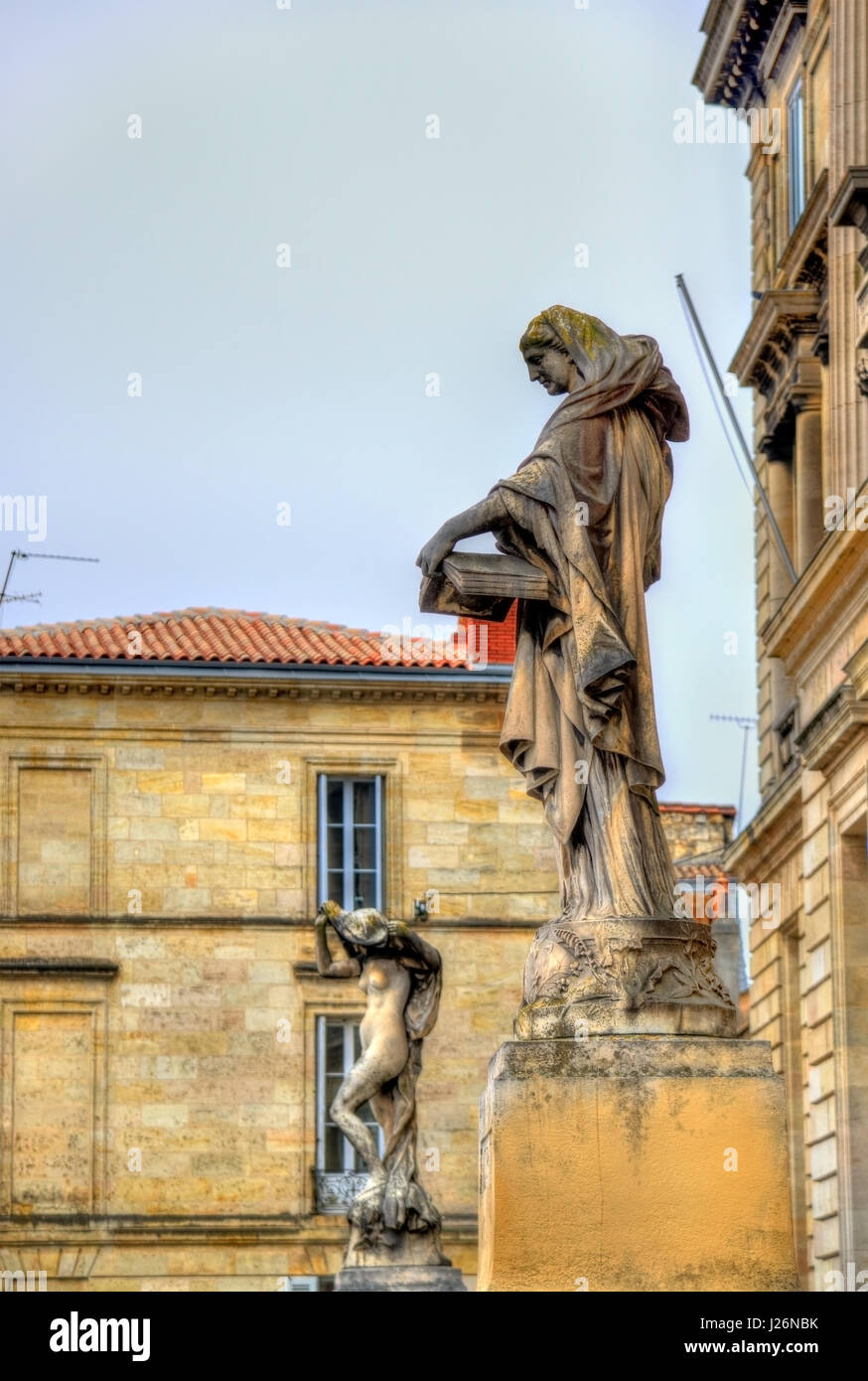Statues at the University of Bordeaux - France Stock Photo - Alamy