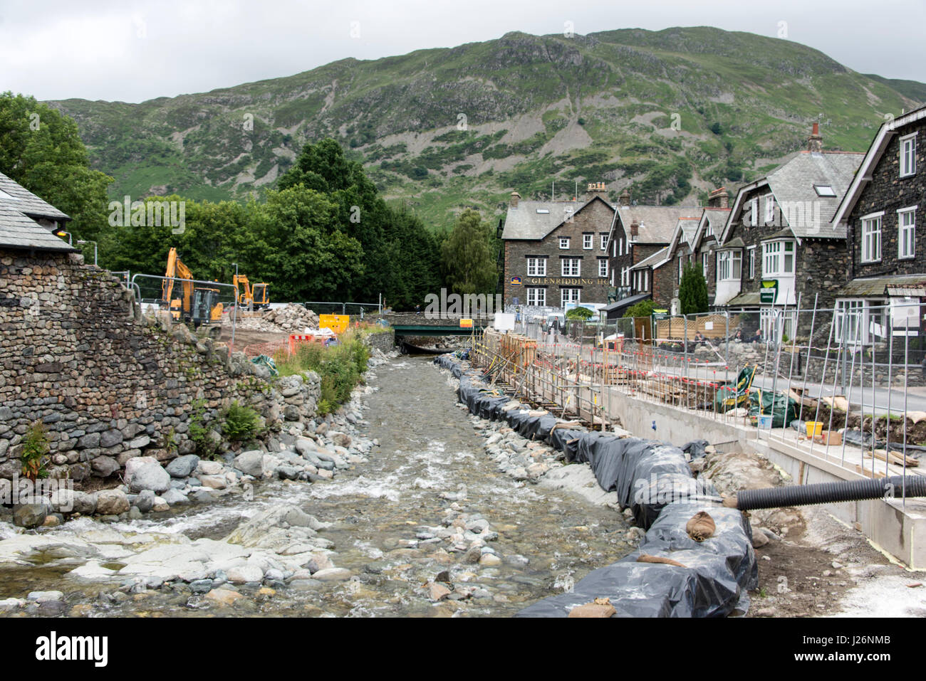 Reconstruction work along the banks of the Glenridding Beck in ...