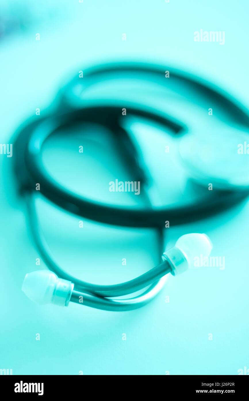 Doctors medical stethoscope heart rate monitoring equipment to listen ...