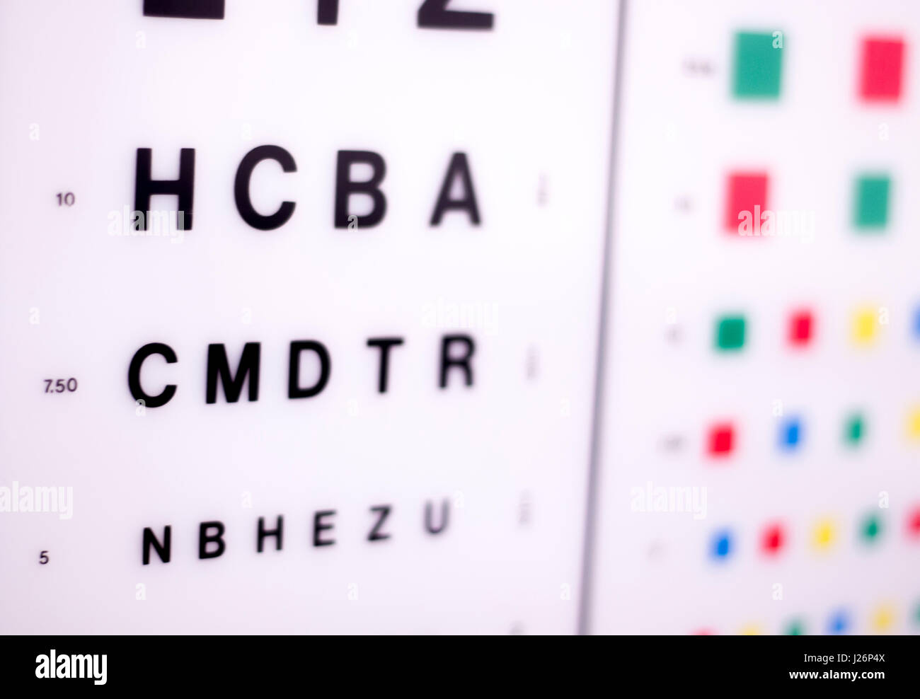 Opticians ophthalmology and optometry eye test chart to test sight and ...