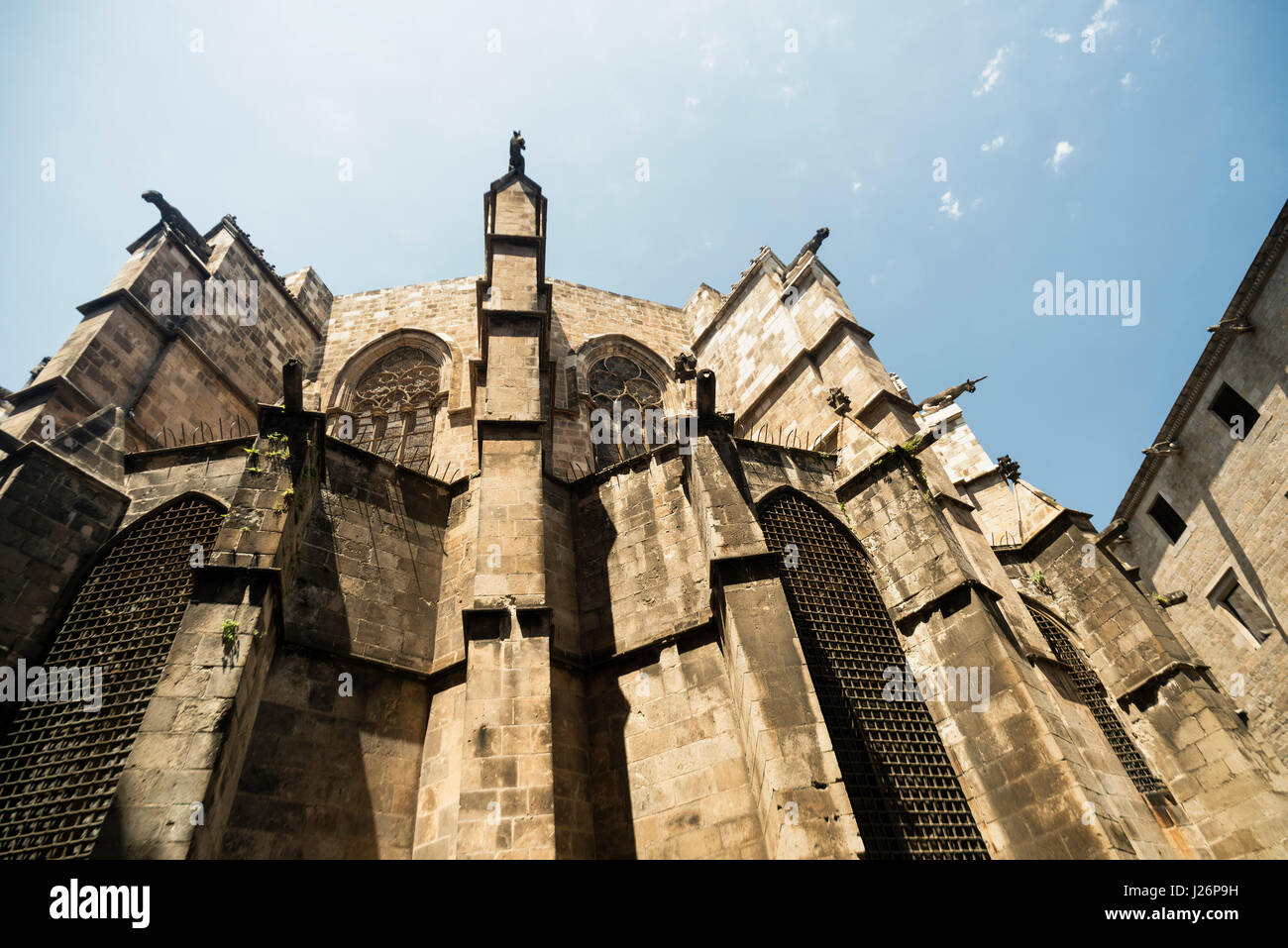 Barcelona (Catalunya, Spain): the medieval cathedral, in gothic style ...