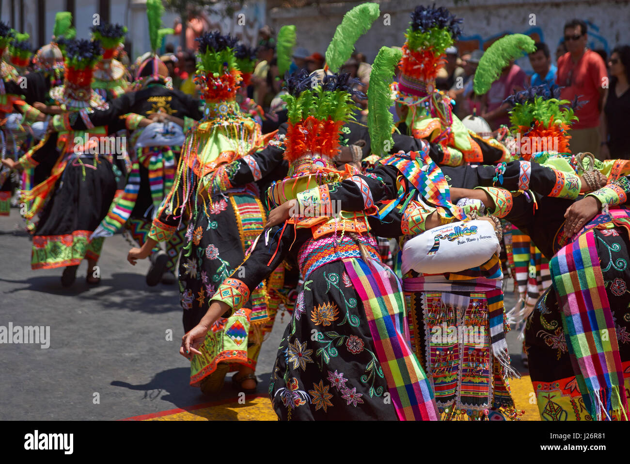 Tinkus Dance Group dressed in ornate costumes performing a Tinkus dance ...