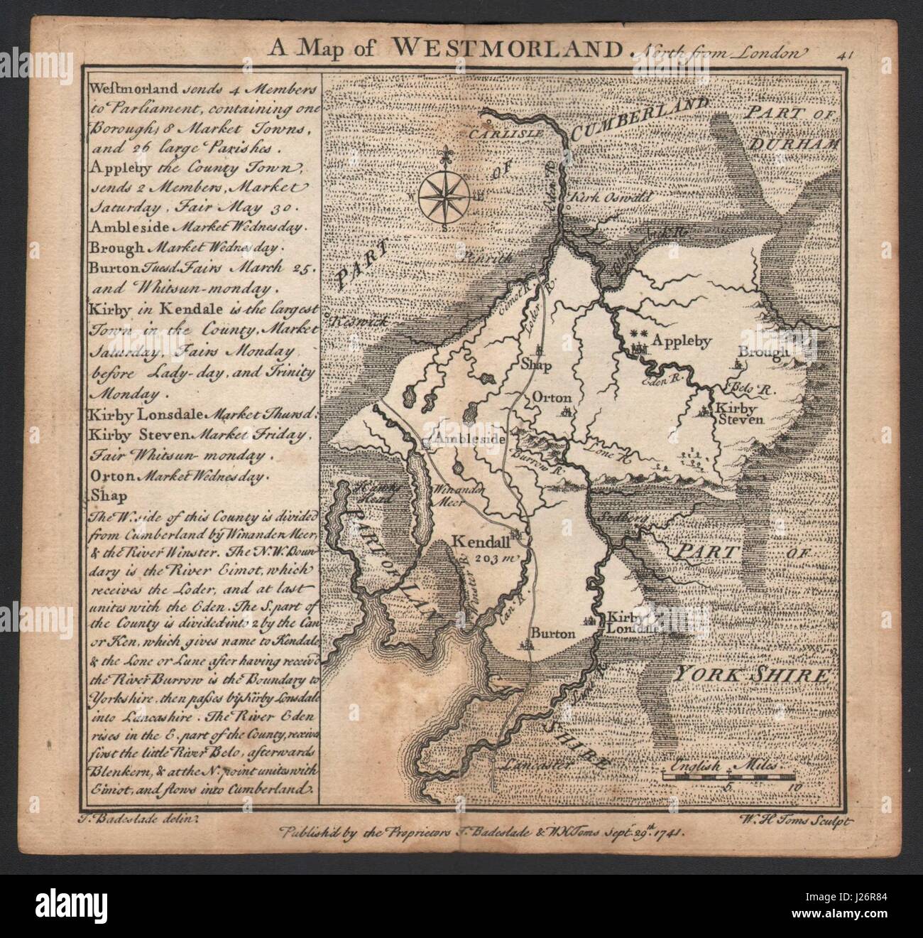 Westmorland england map hi-res stock photography and images - Alamy