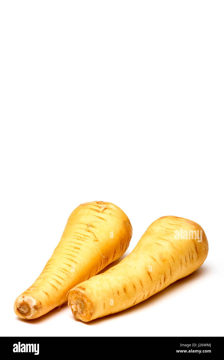Raw uncooked organic parsnips isolated on a white background Stock ...