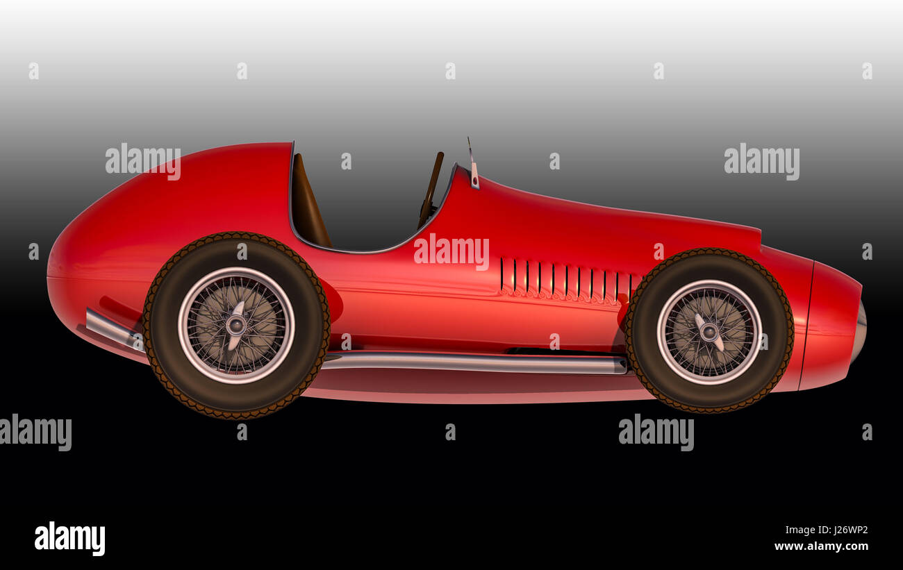 Retro sport racing car 3D render. Digital generated image Stock Photo ...