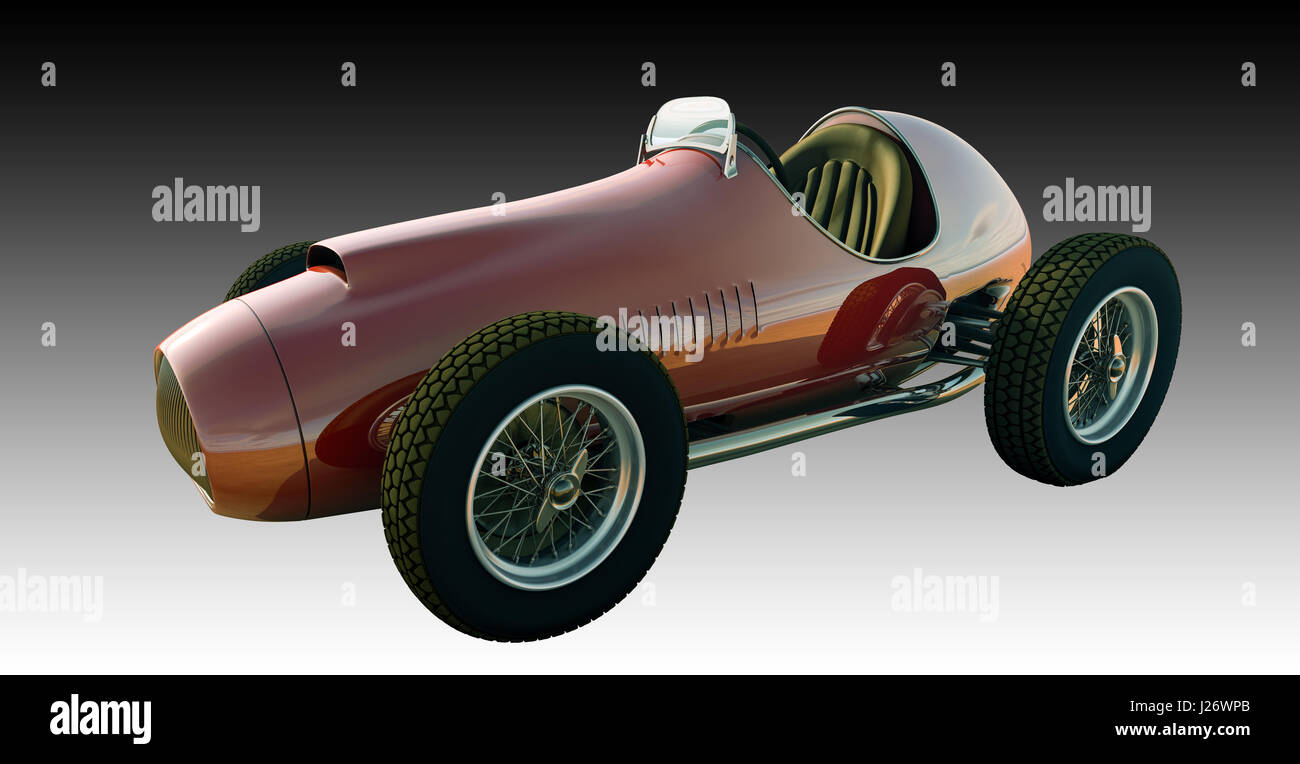 Retro sport racing car 3D render. Digital generated image Stock Photo ...
