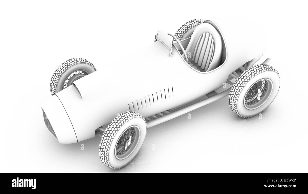 Retro sport racing car 3D render. Digital generated image Stock Photo ...