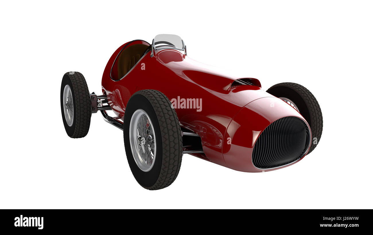 Retro sport racing car 3D render. Isolated. Digital generated image ...