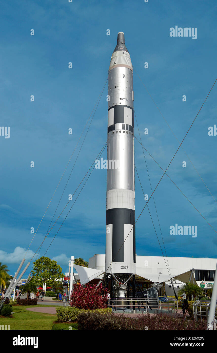 Apollo rocket on display in the rocket garden at Kennedy Space Center ...