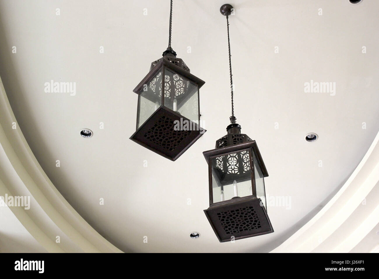traditional arab moroccan lamp hanging on ceiling Stock Photo - Alamy