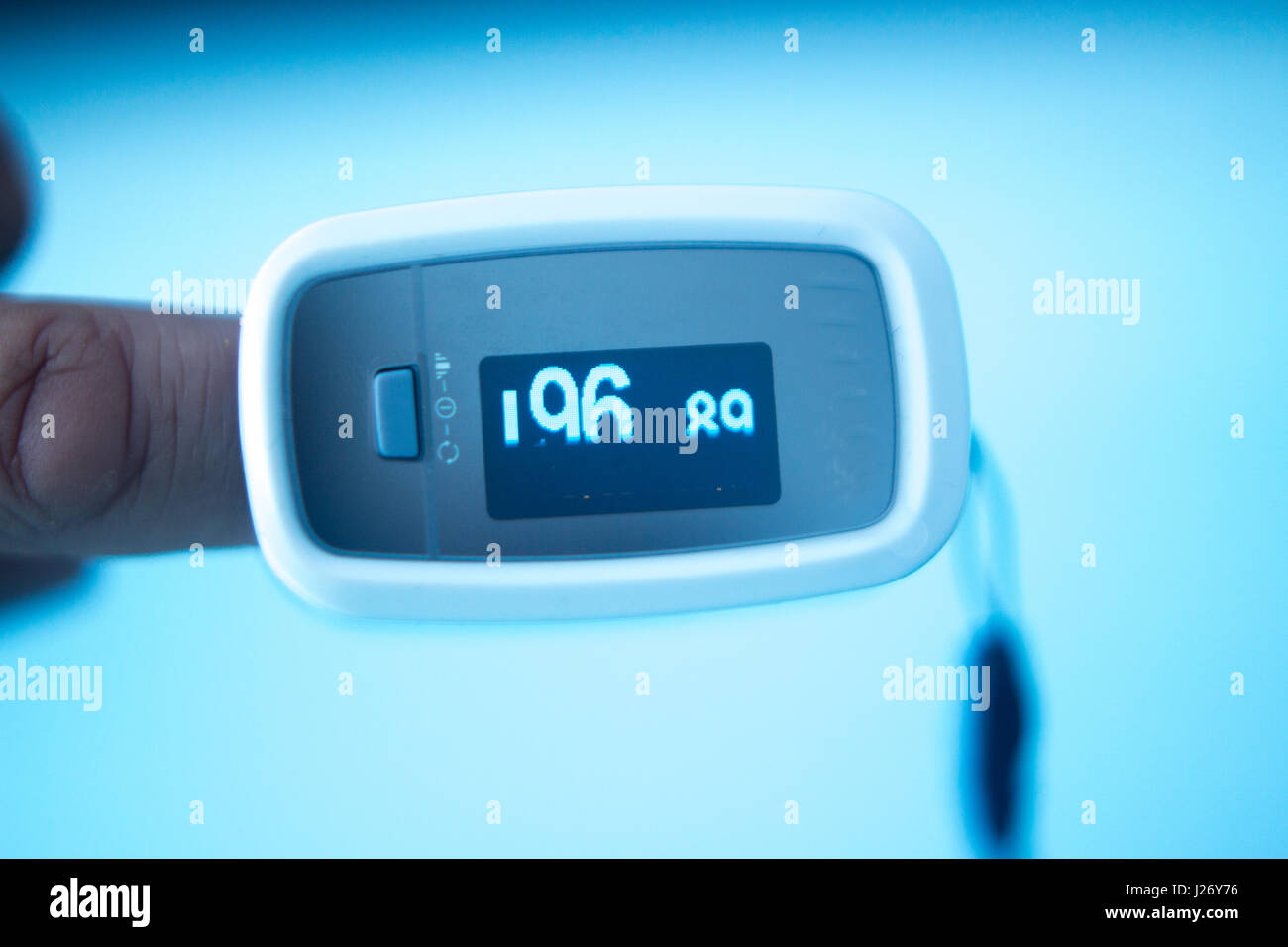 Blood pressure finger resting pulse monitor used to take heart rate and ...