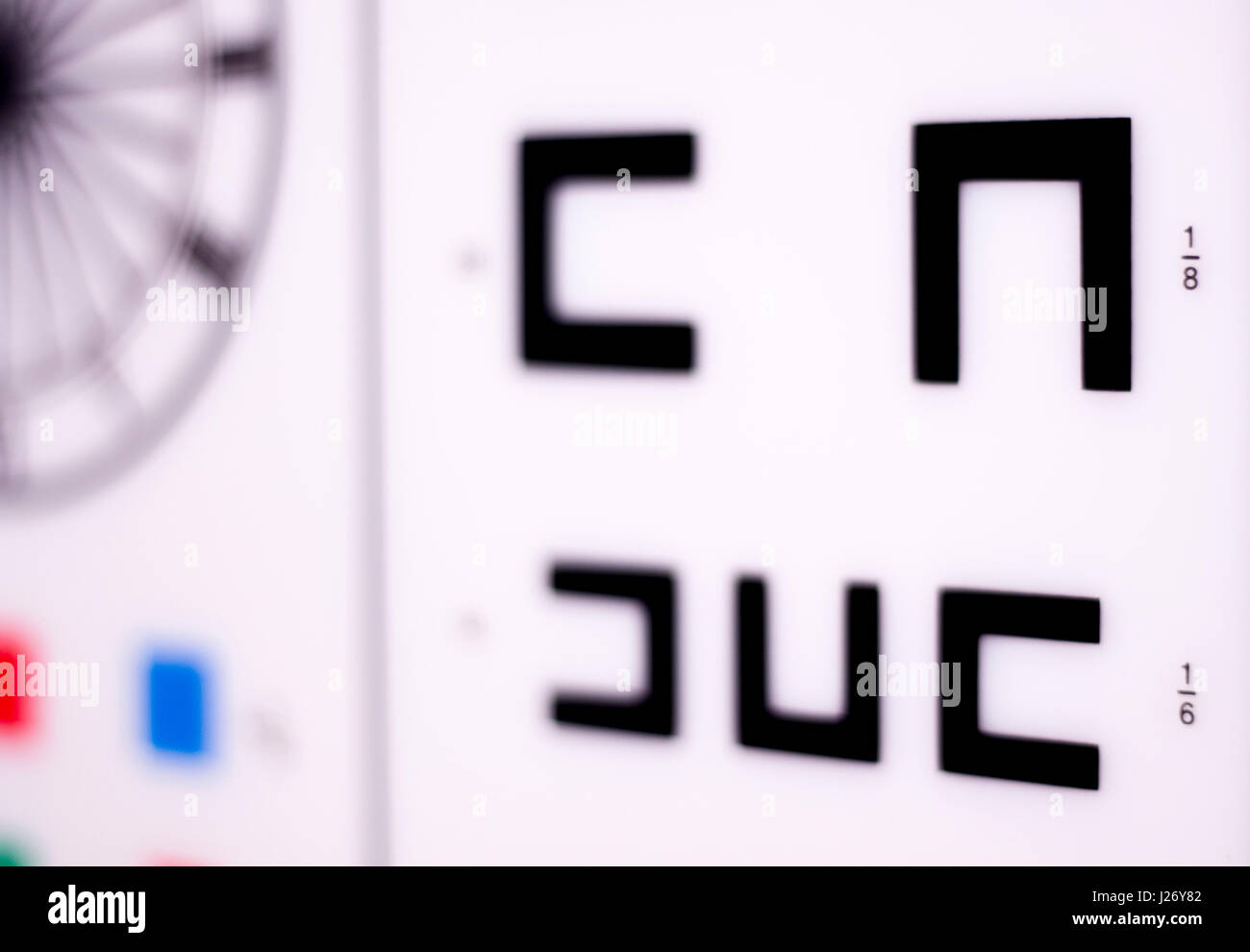Opticians ophthalmology and optometry eye test chart to test sight and ...