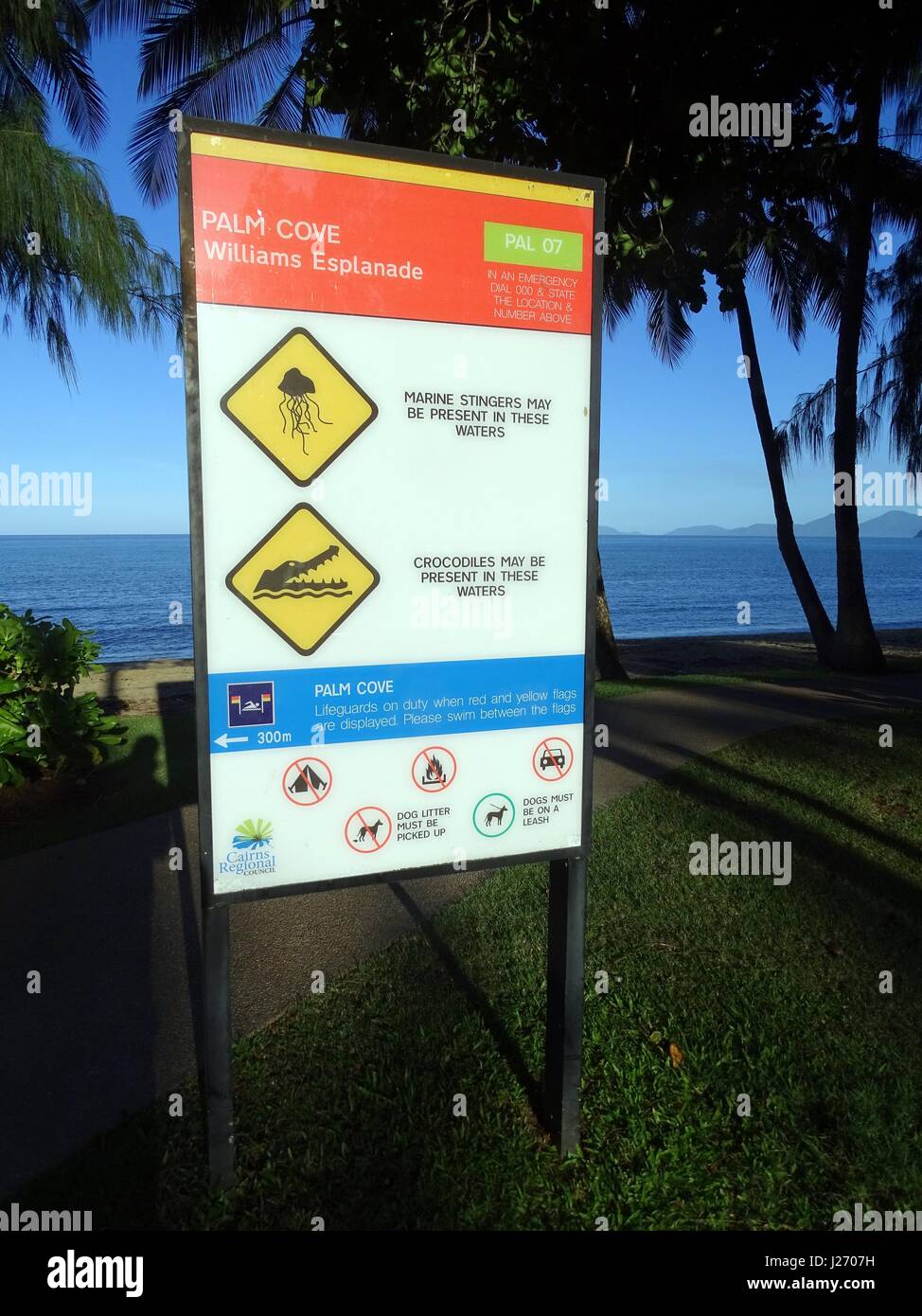 A warning sign located on a beach Stock Photo - Alamy
