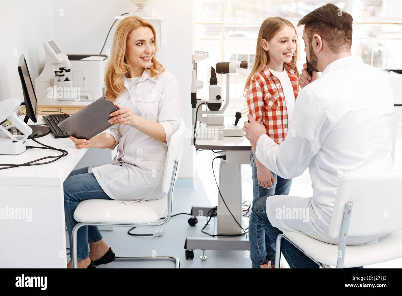 Two excellent experts working in team Stock Photo - Alamy