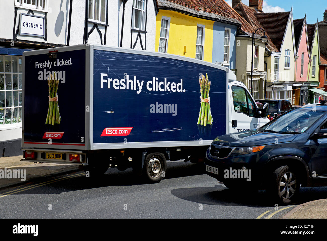 Tesco delivery van in Woodbridge, Suffolk, England UK Stock Photo - Alamy