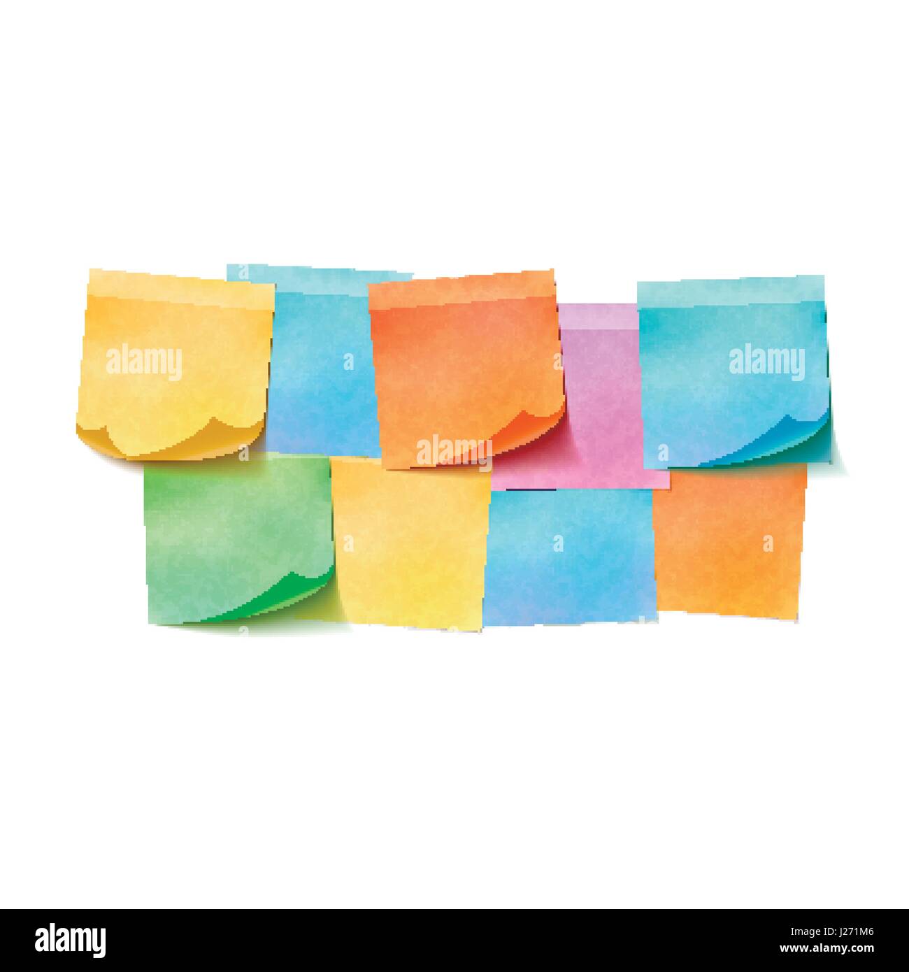 Set of different colorful sticky notes on white background Stock Vector ...