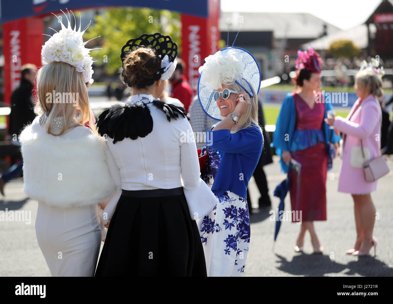 Female racegoers during day one of the Punchestown Festival in Naas, Co ...