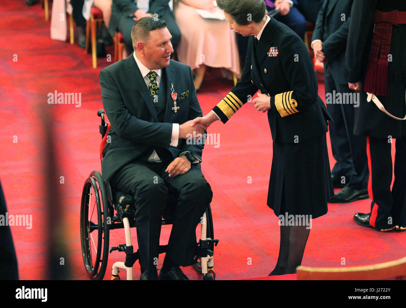 Made mbe by princess royal investiture ceremony buckingham palace hi ...