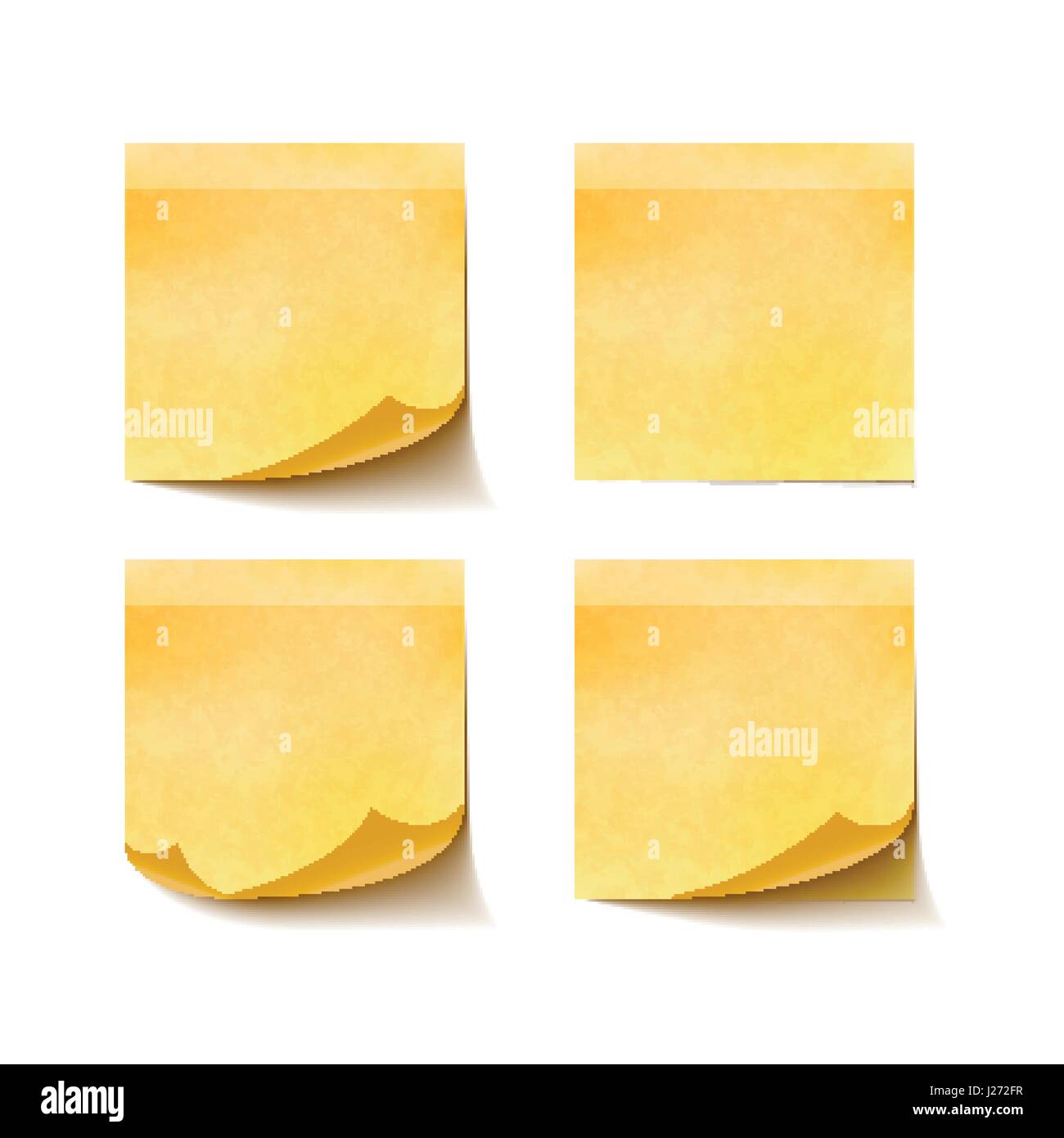 Set of yellow sticky notes isolated on white background Stock Vector ...