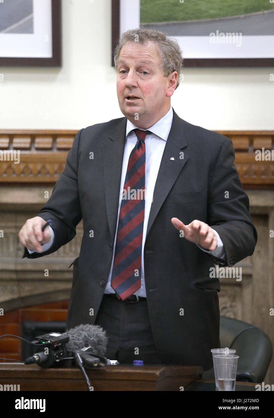 Danny Kinahan MP speaking in the Palace of Westminster in London at the ...