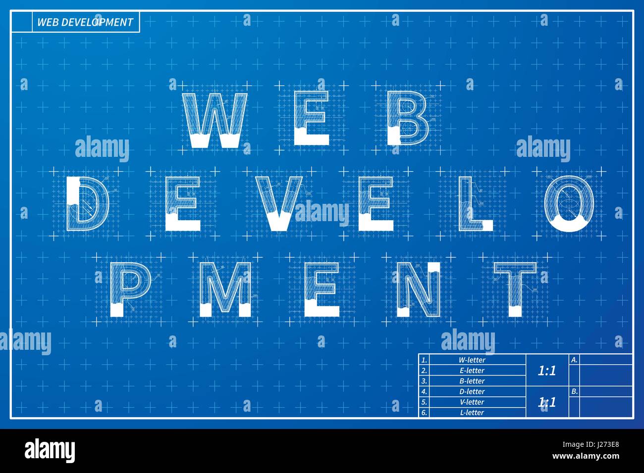 Layout template in blueprint style hi-res stock photography and images ...