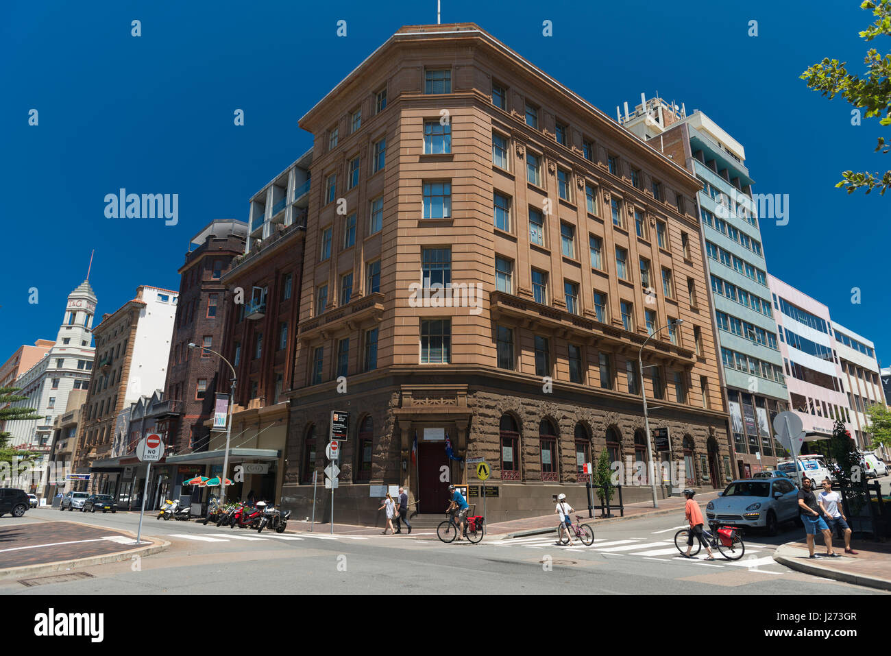 City centre, Newcastle, New South Wales, Australia. Corner of Hunter ...