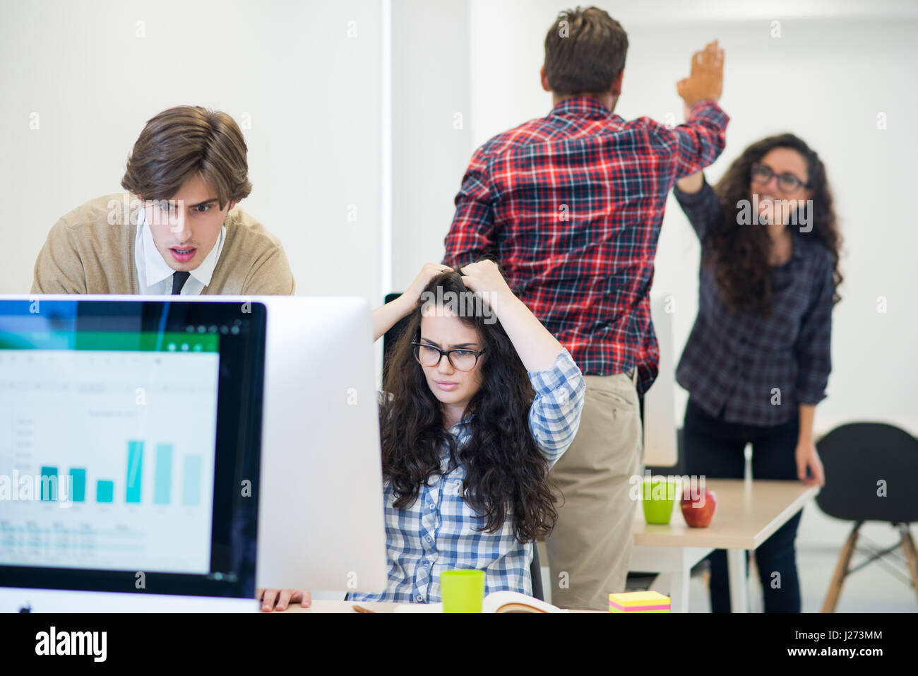 Business man at startup office having concerns about work Stock Photo ...