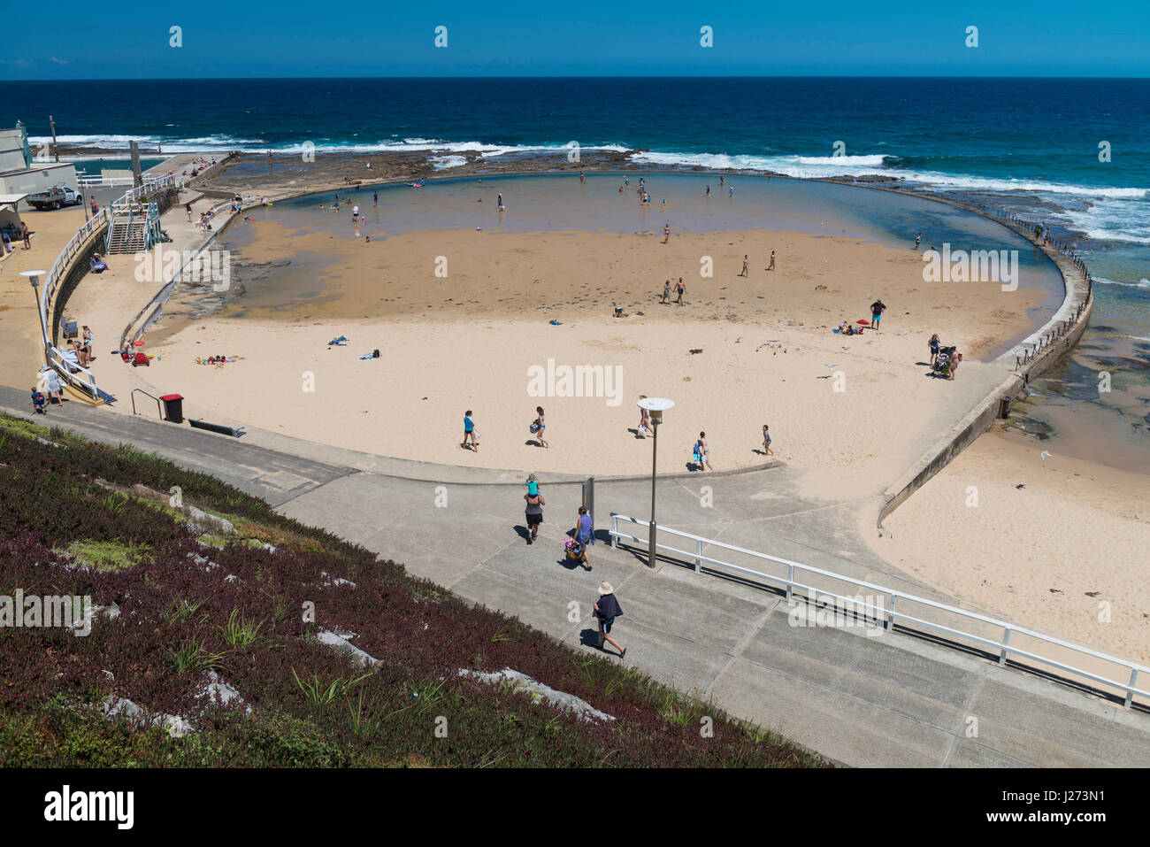Newcastle Baths paddling pool, New South Wales, Australia Stock Photo ...
