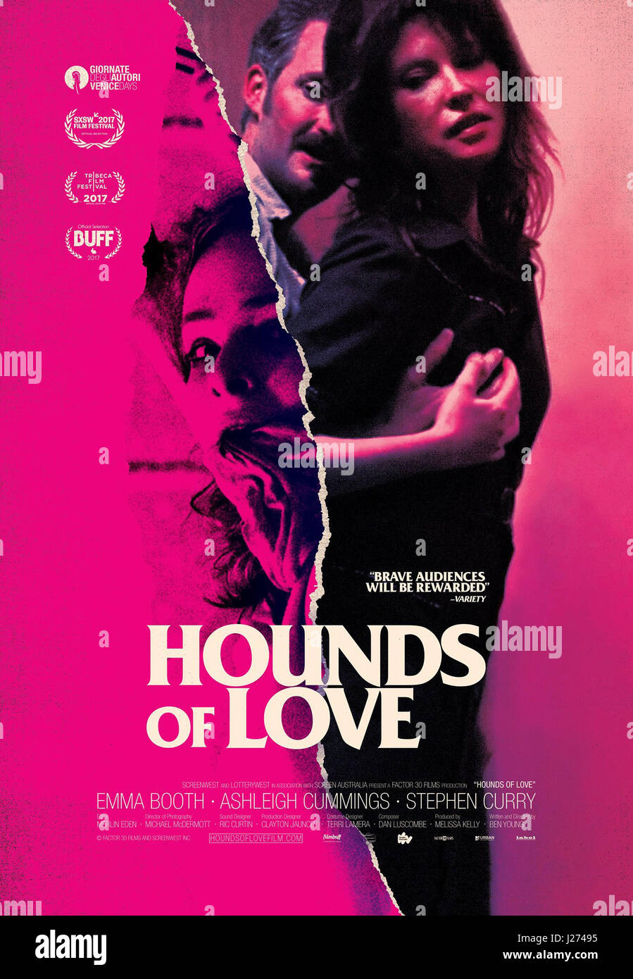HOUNDS OF LOVE, US poster, from left: Ashleigh Cummings, Stephen Curry ...