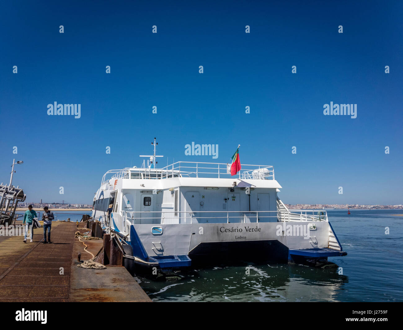 Ferry at the Seixal terminal, Lisbon, Portugal Stock Photo - Alamy