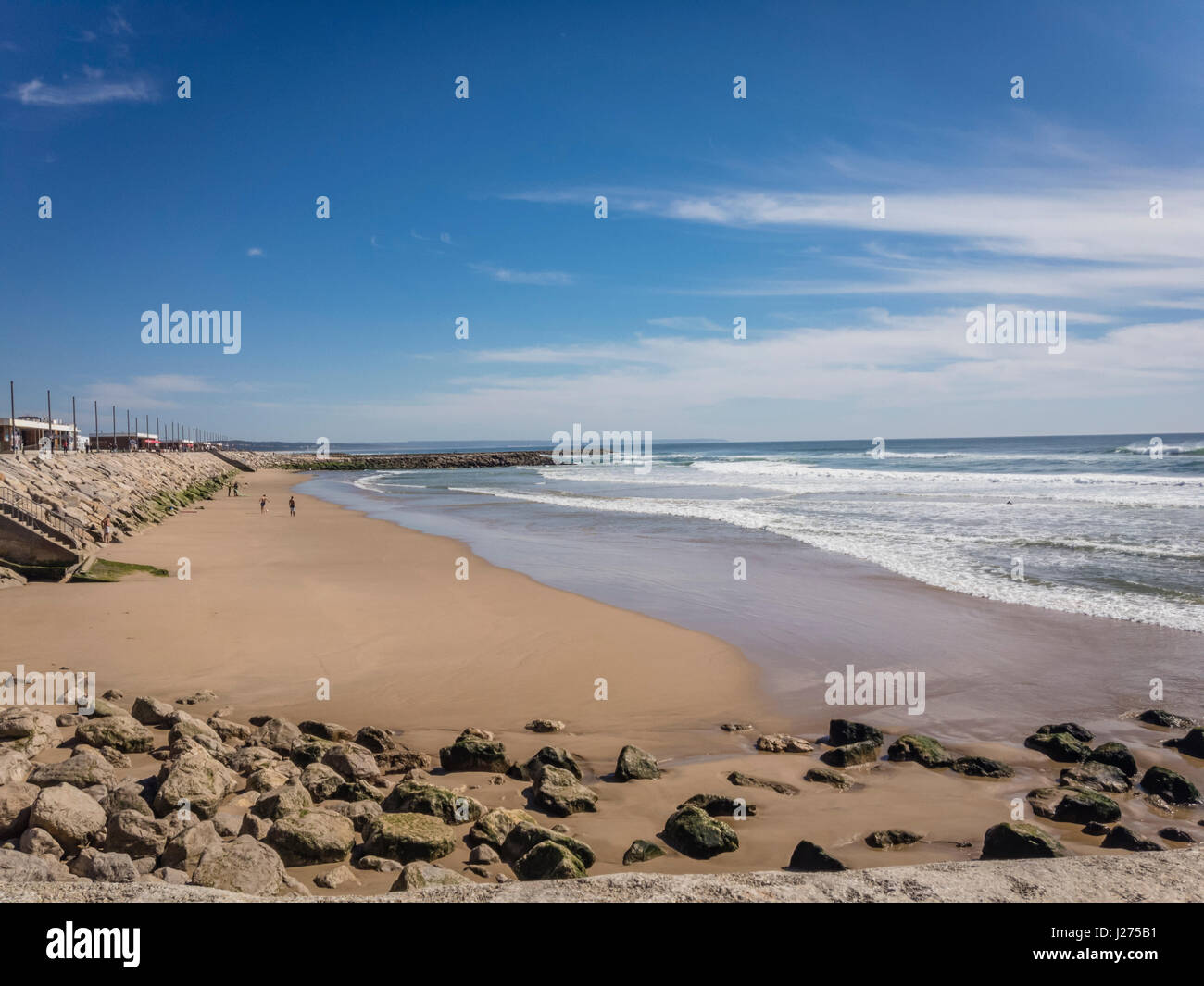 Costa da Caparica, a popular beach resort town near Lisbon, Portugal ...