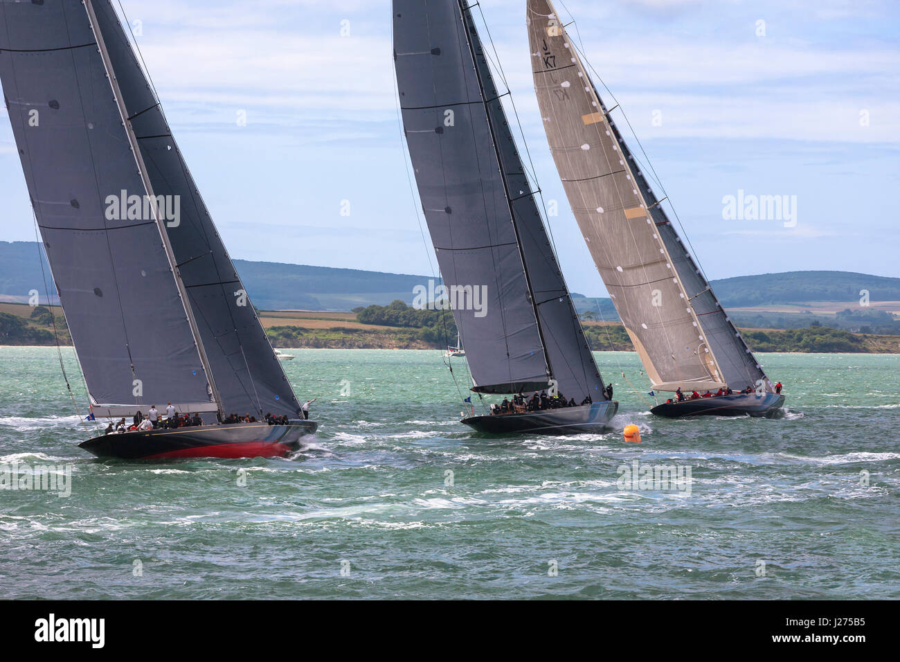 J-Class yachts "Rainbow" (H2), "Lionheart" (H1) and "Velsheda" (JK7 ...