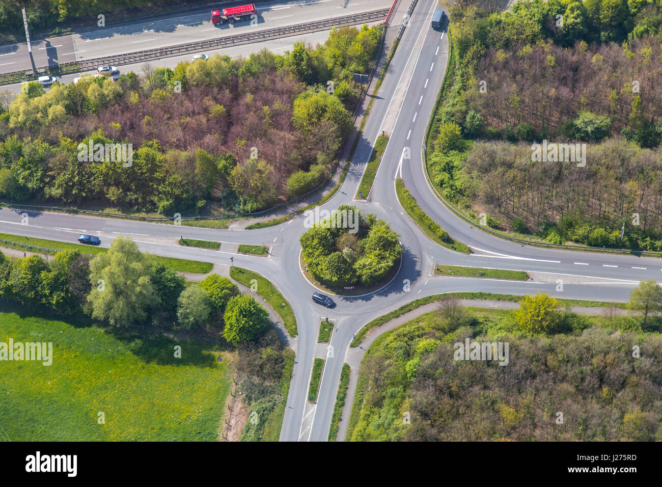 Aerial view of roundabout hi-res stock photography and images - Alamy